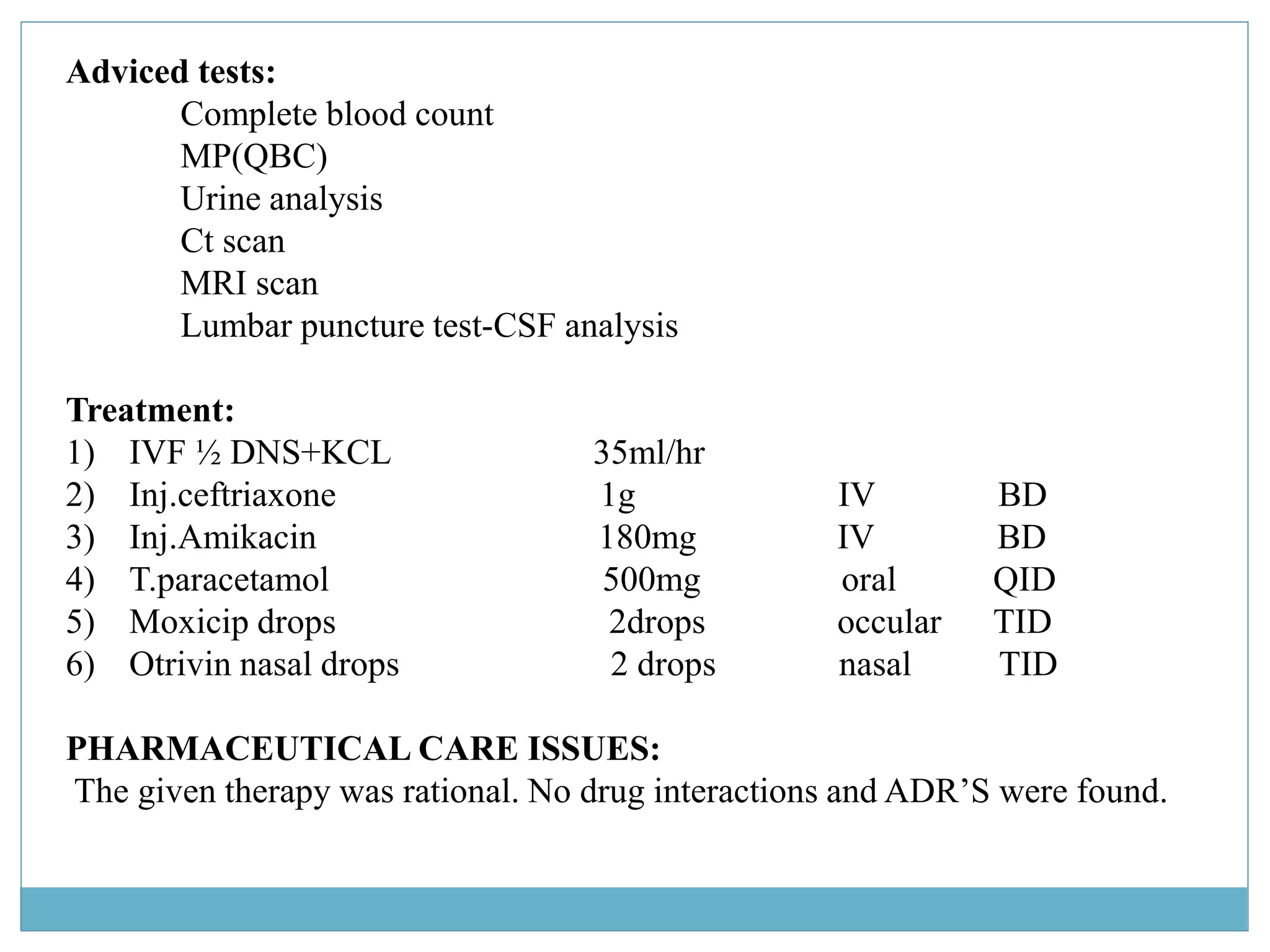 Meningitis case presentation | PPTX