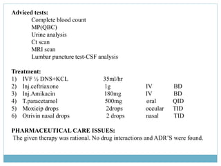 Meningitis case presentation | PPTX
