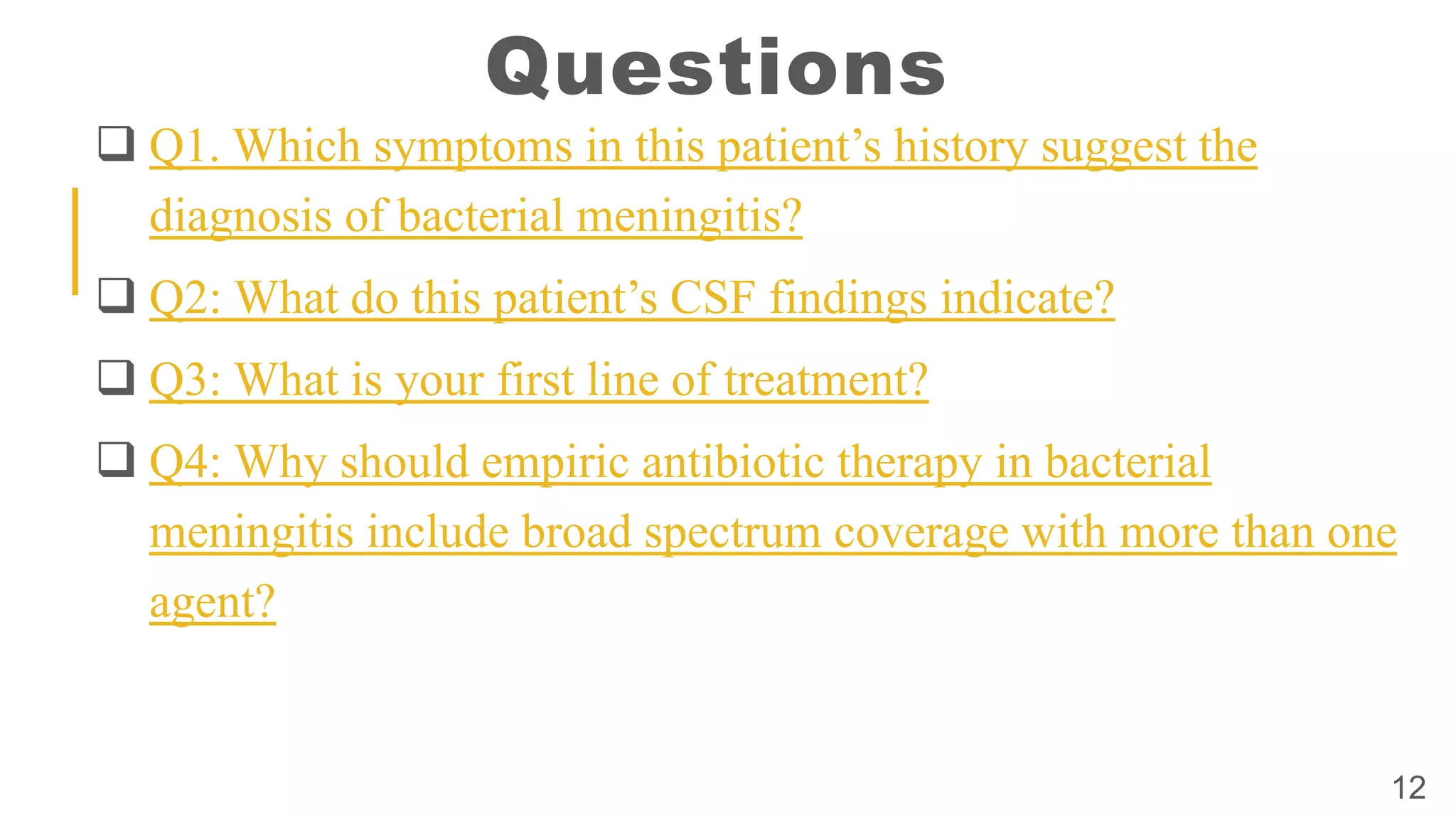 Clinical Cases Study for Meningitis | PPTX