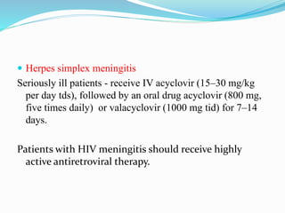 Meningitis drug treatment | PPTX