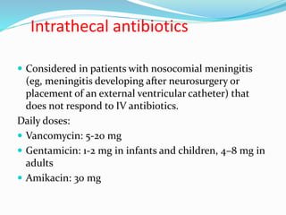 Meningitis drug treatment | PPTX