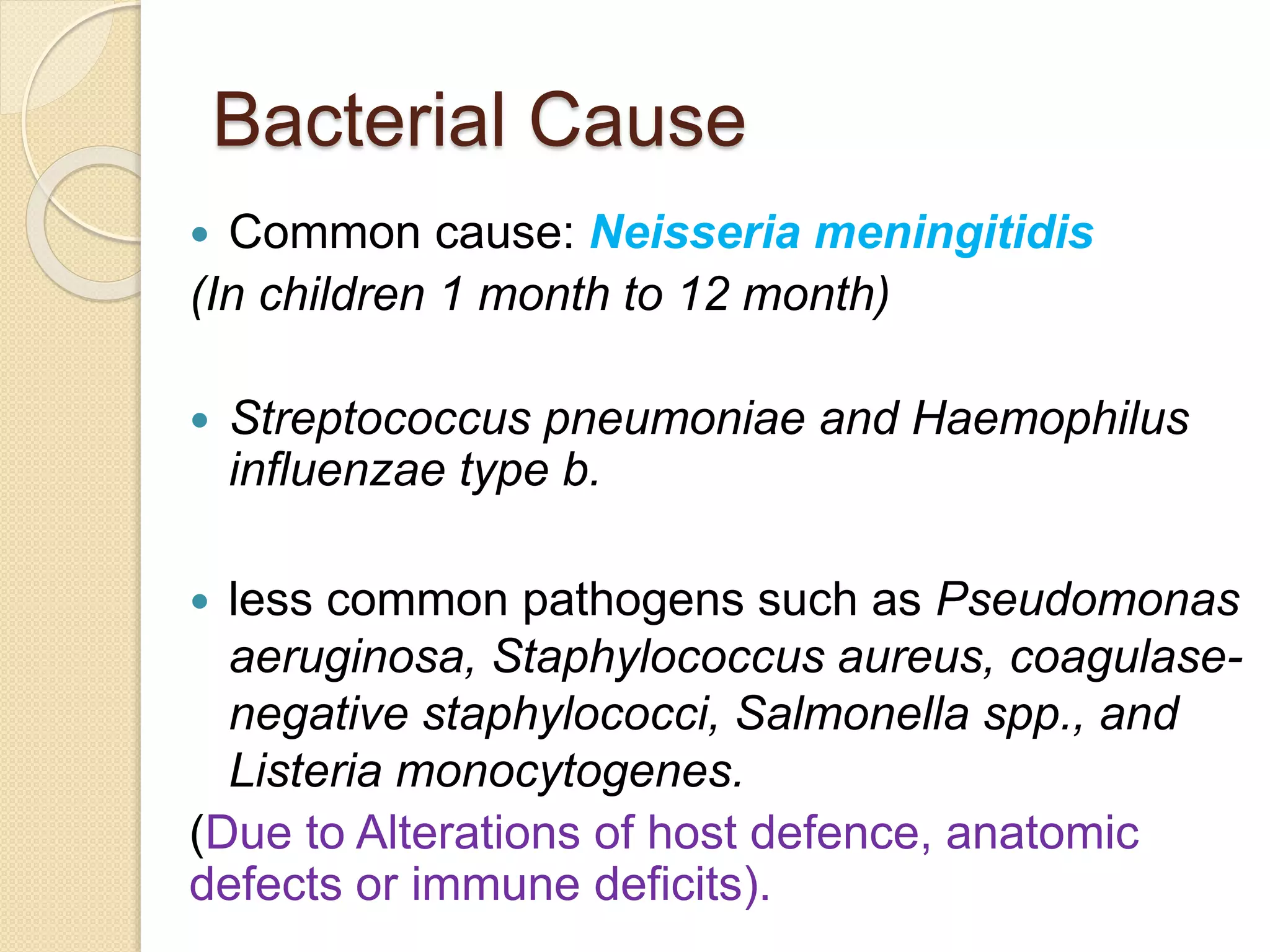 Meningitis (Pediatrics Lecture) | PPTX