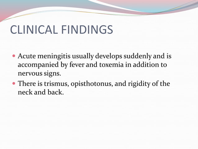 Meningitis in animals | PPTX | Infectious Diseases | Diseases and ...