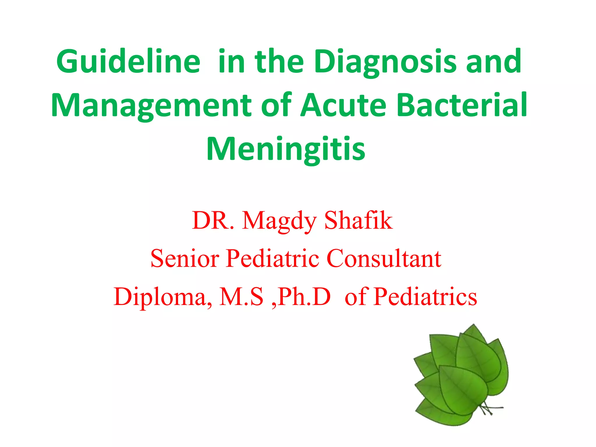Meningitis in children | PPTX