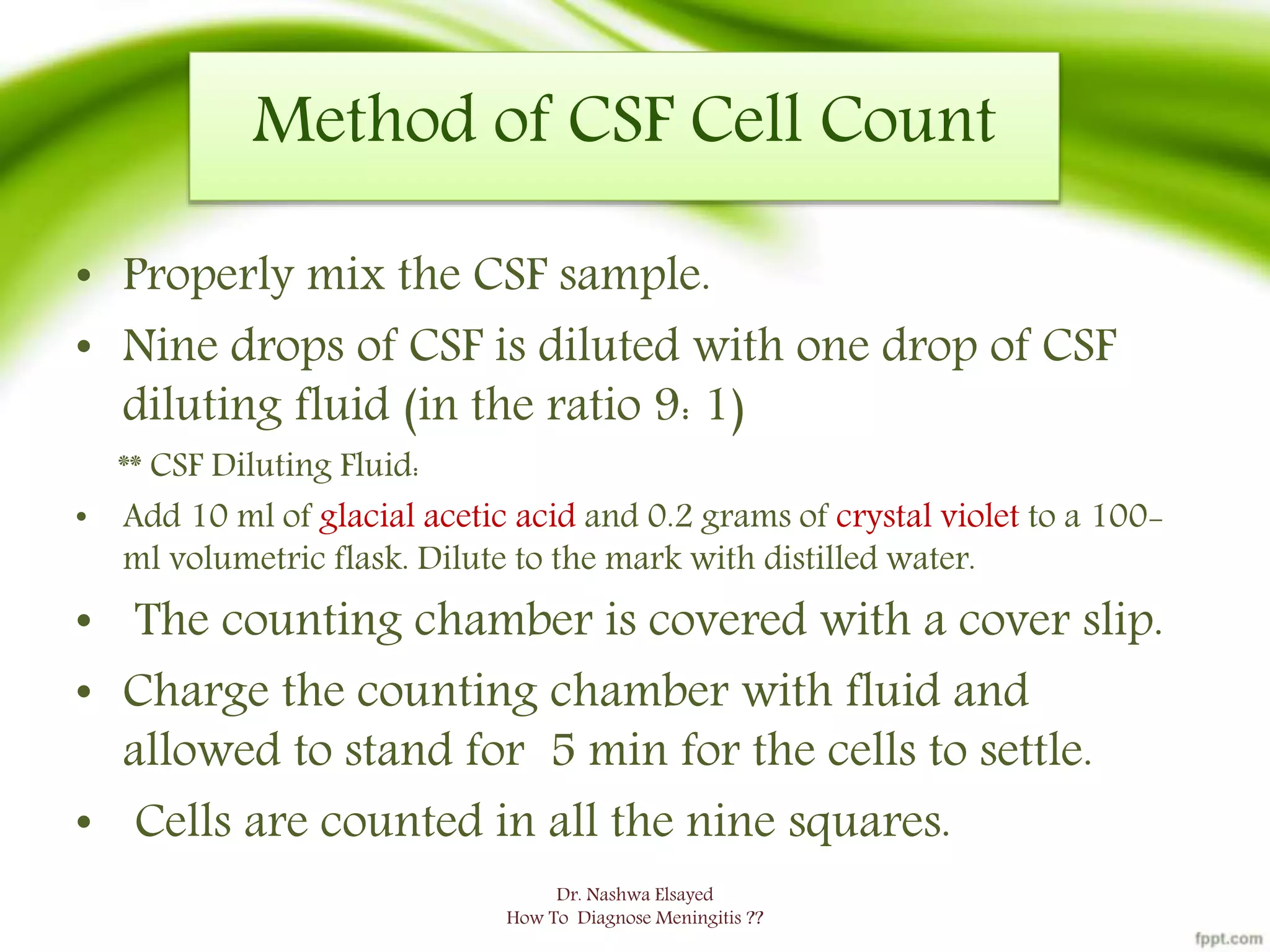 How to Diagnose Meningitis in the Lab ? | PPTX