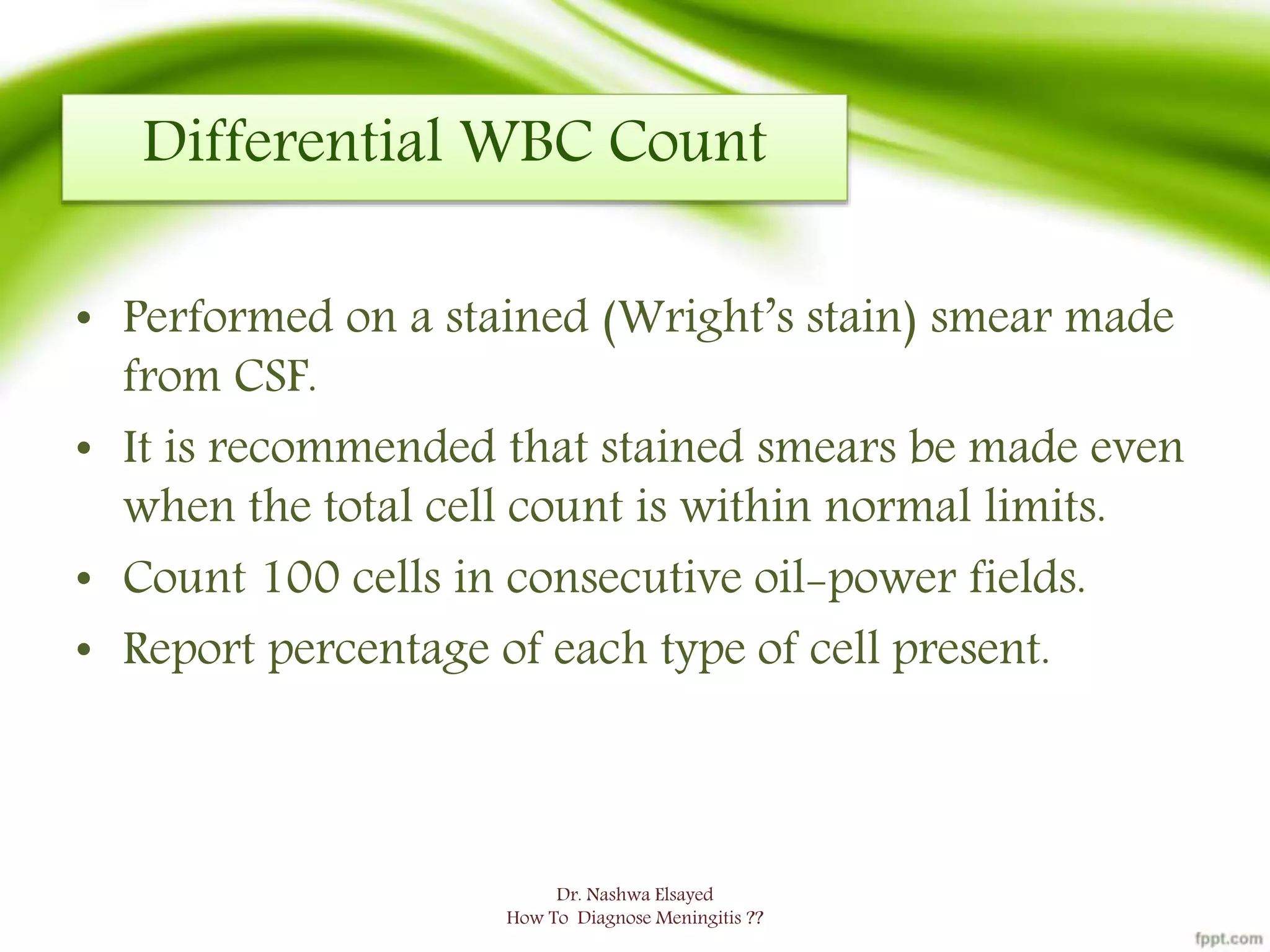 How to Diagnose Meningitis in the Lab ? | PPTX