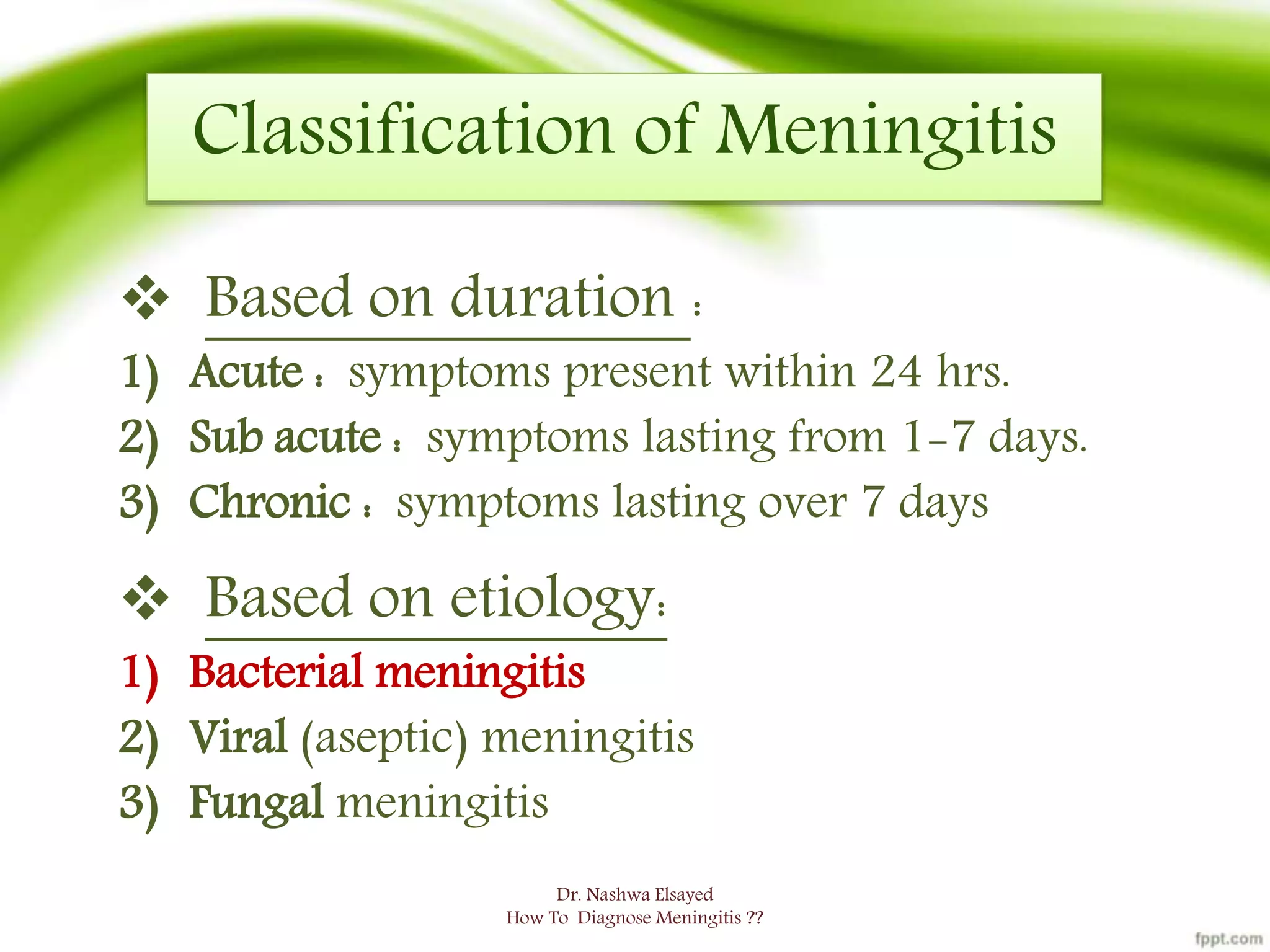 How to Diagnose Meningitis in the Lab ? | PPTX