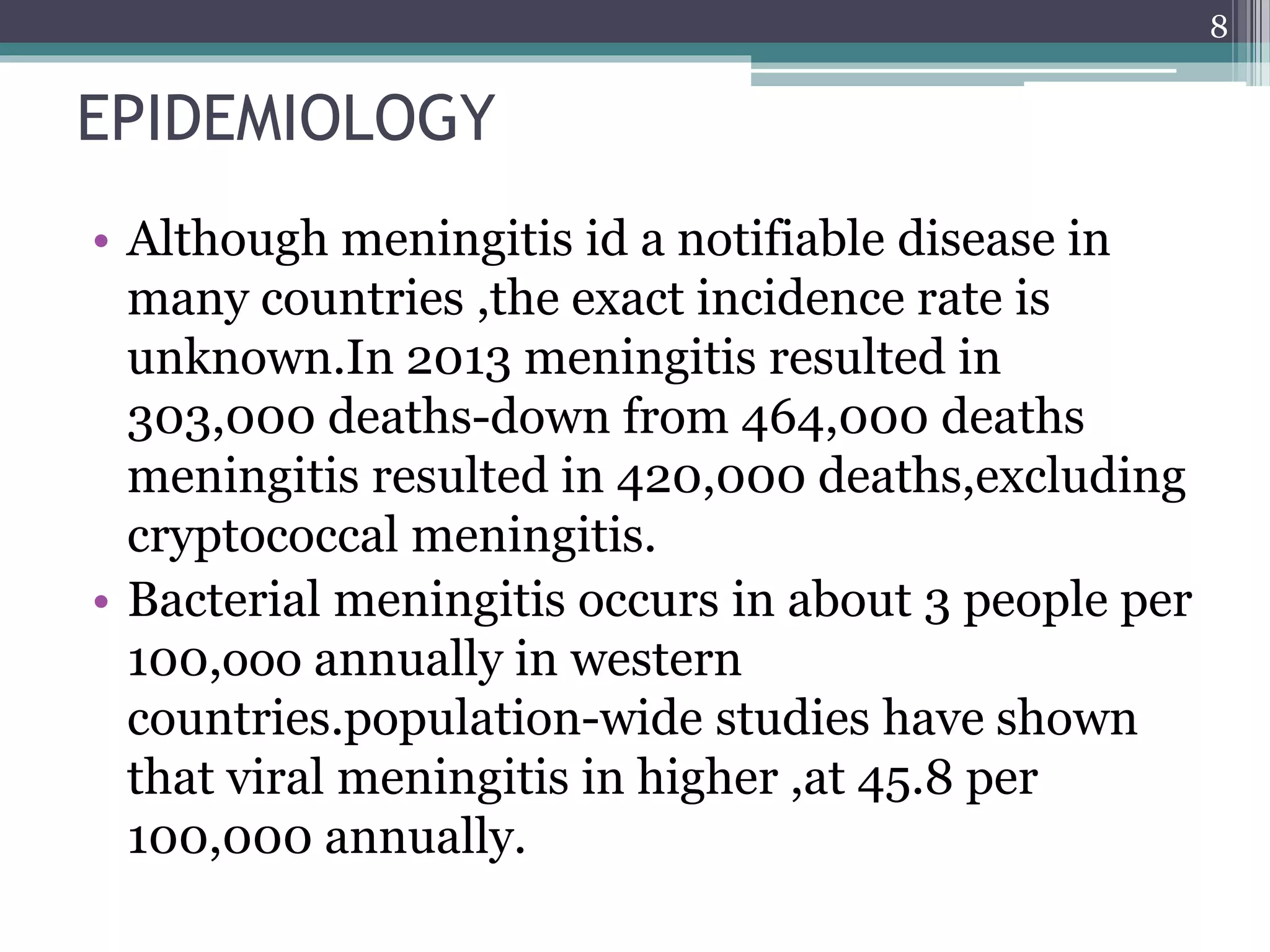Meningitis ppt | PPTX | Infectious Diseases | Diseases and Conditions