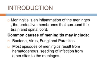 Meningitis presentation | PPTX