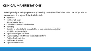 Meningitis . | PPTX | Infectious Diseases | Diseases and Conditions