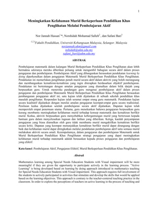 Meningkatkan kefahaman murid BERKEPERLUAN KHAS | PDF