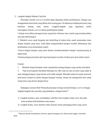 Meningkatkan kemampuan membaca dengan metode card sort | PDF
