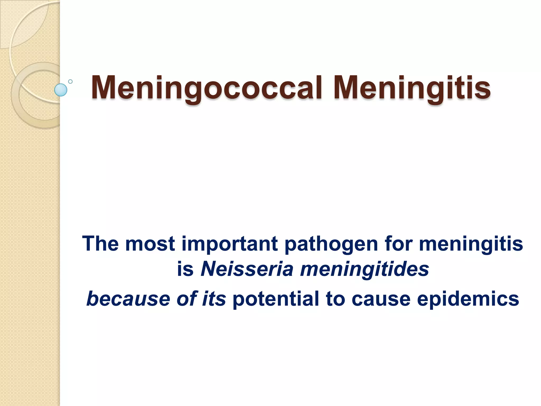 Meningococcal meningitis | PPTX