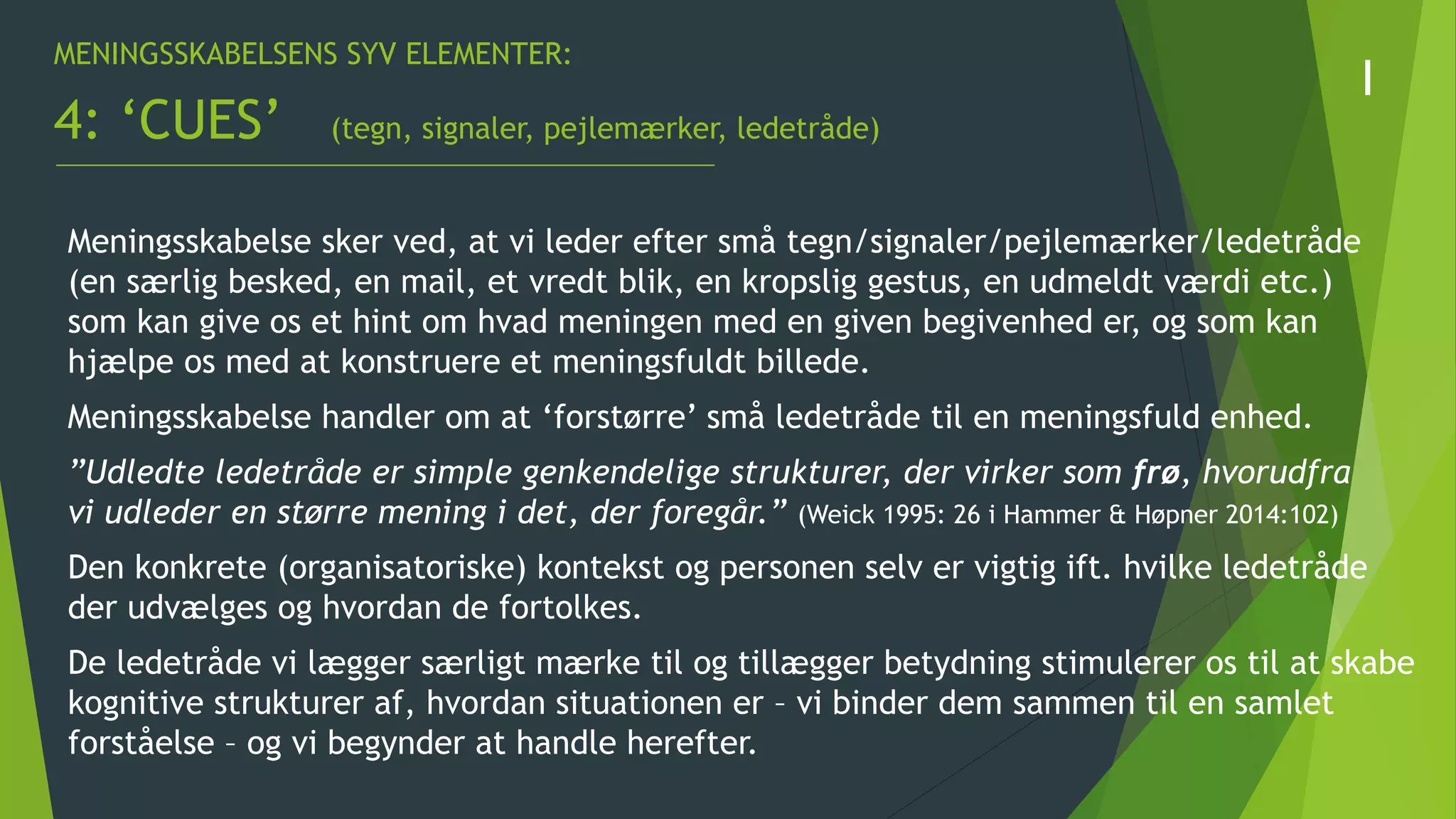 Meningsskabende processer (Weick) | PPTX