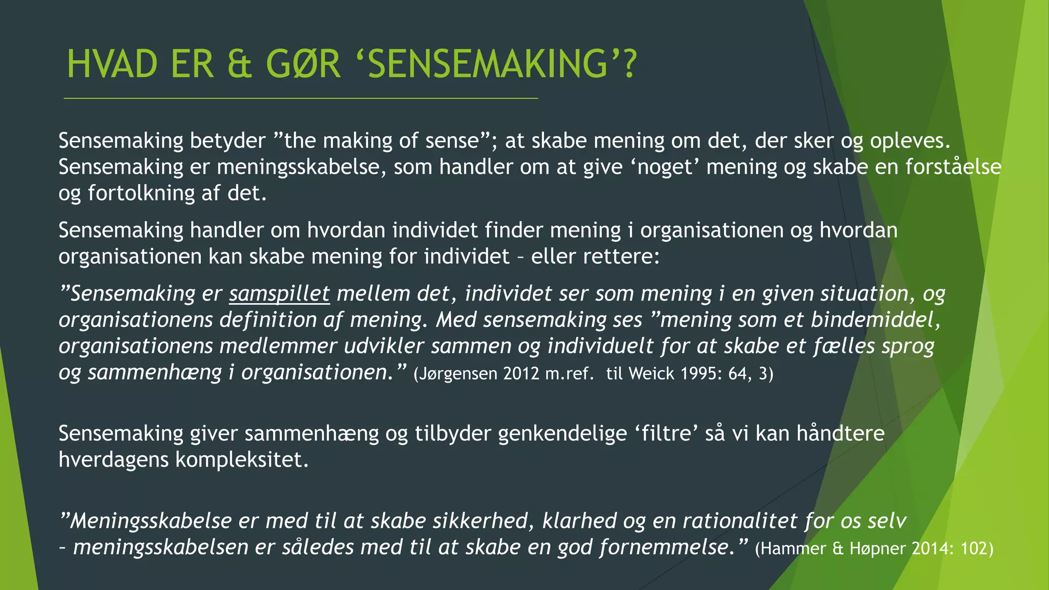 Meningsskabende processer (Weick) | PPTX