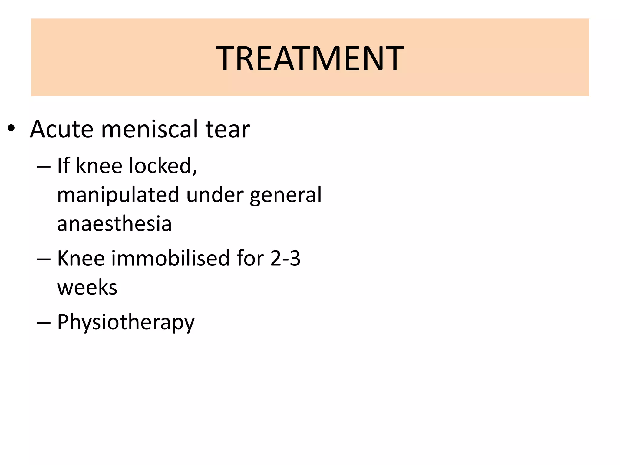 Meniscal injury | PPTX