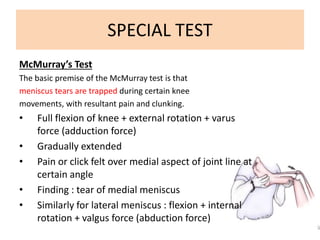 Meniscal injury | PPTX