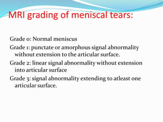Meniscal pathologies and cartilage injuries | PPTX