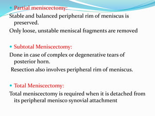 Meniscal pathologies and cartilage injuries | PPTX