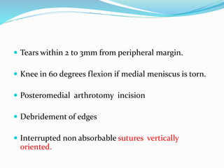 Meniscal pathologies and cartilage injuries | PPTX