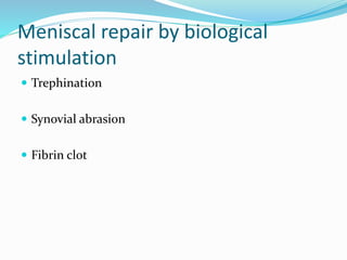 Meniscal pathologies and cartilage injuries | PPTX