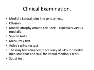 Meniscal tear | PPTX