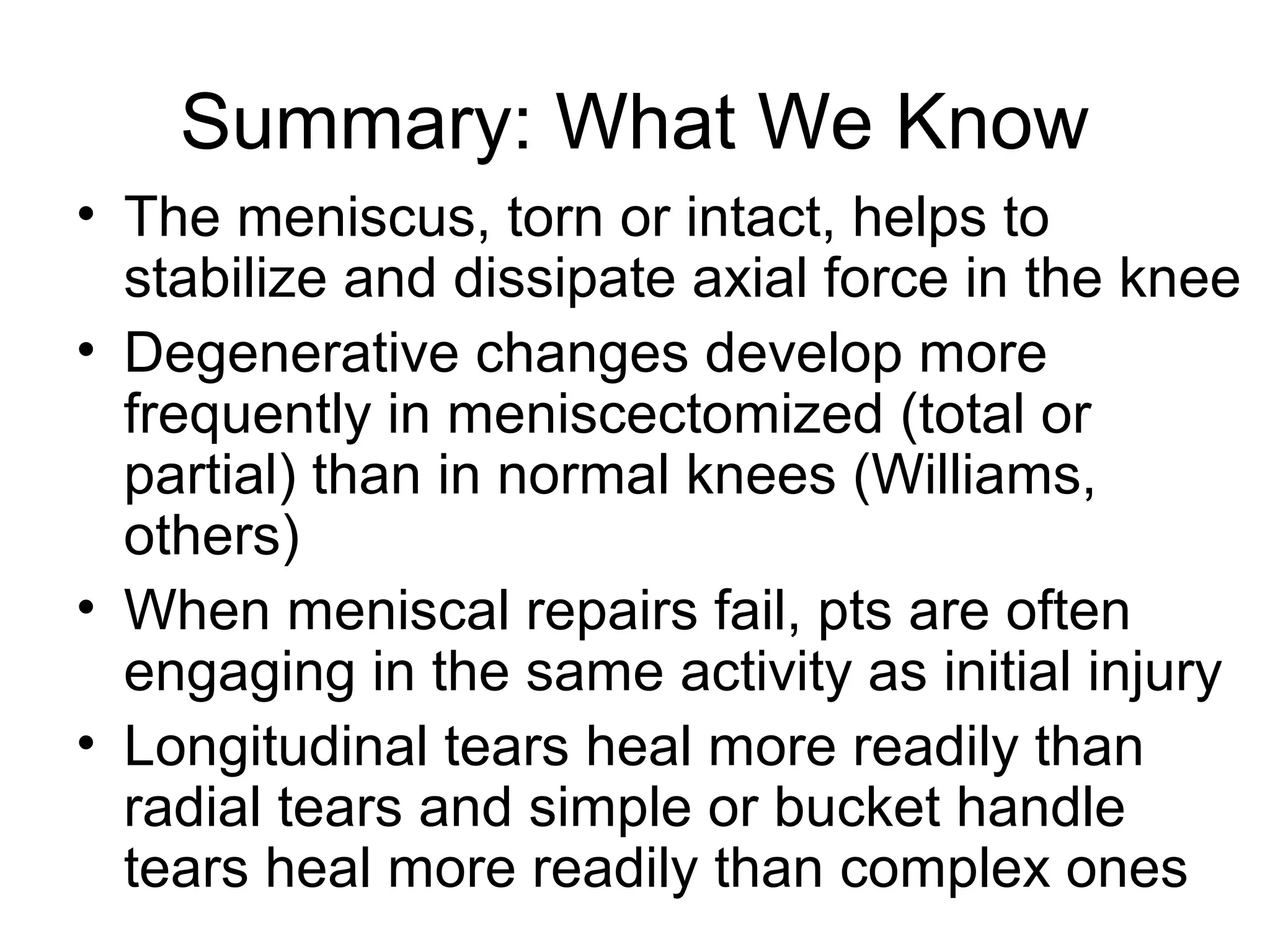 Meniscal tearsandtheirtreatment | PPT