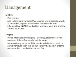 Meniscus injury / tear | PPTX