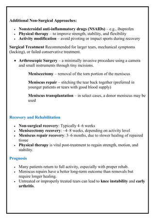 Meniscus Tear Treatment: A Comprehensive Guide | PDF