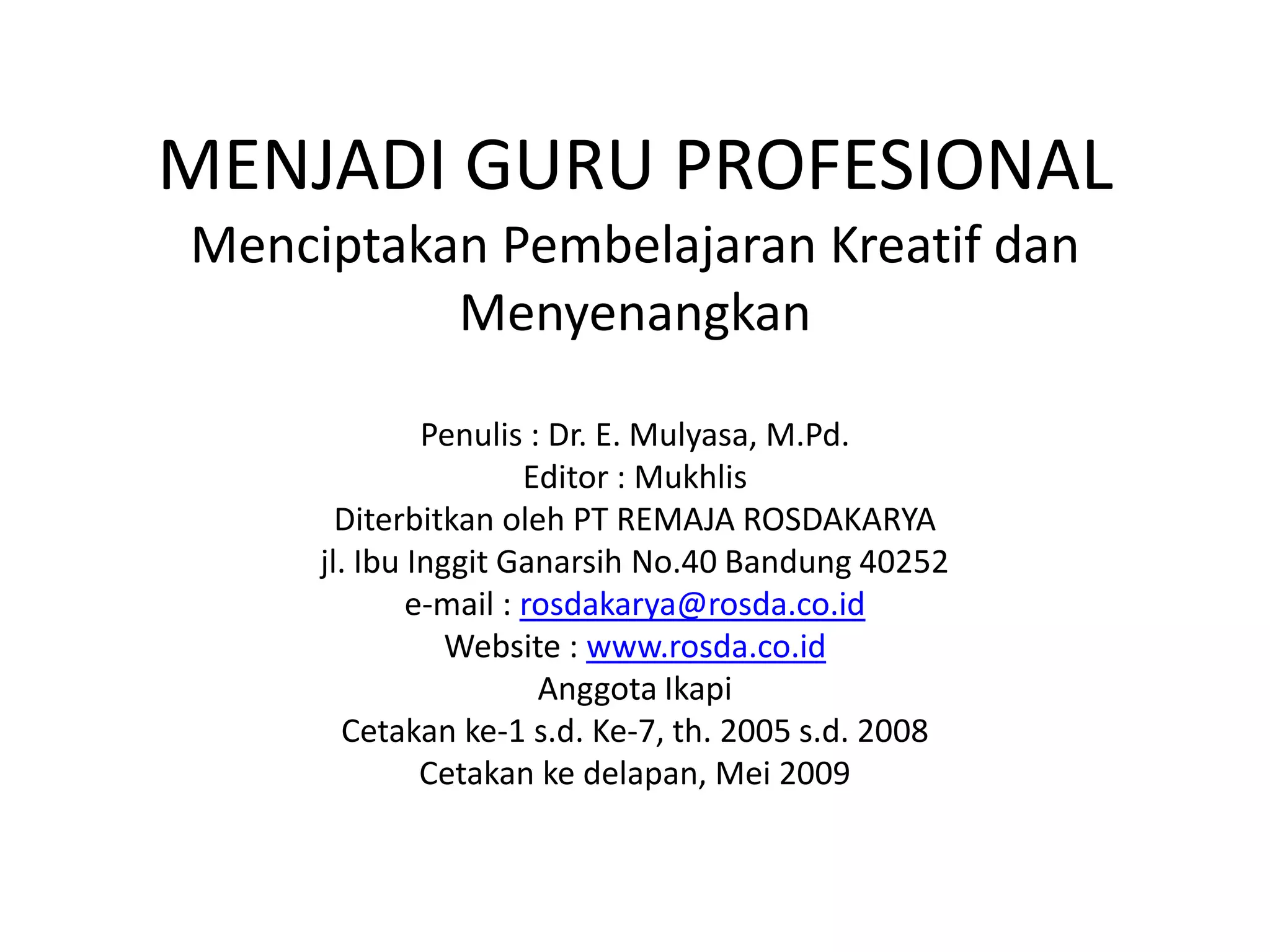 Menjadi guru profesional | PPTX