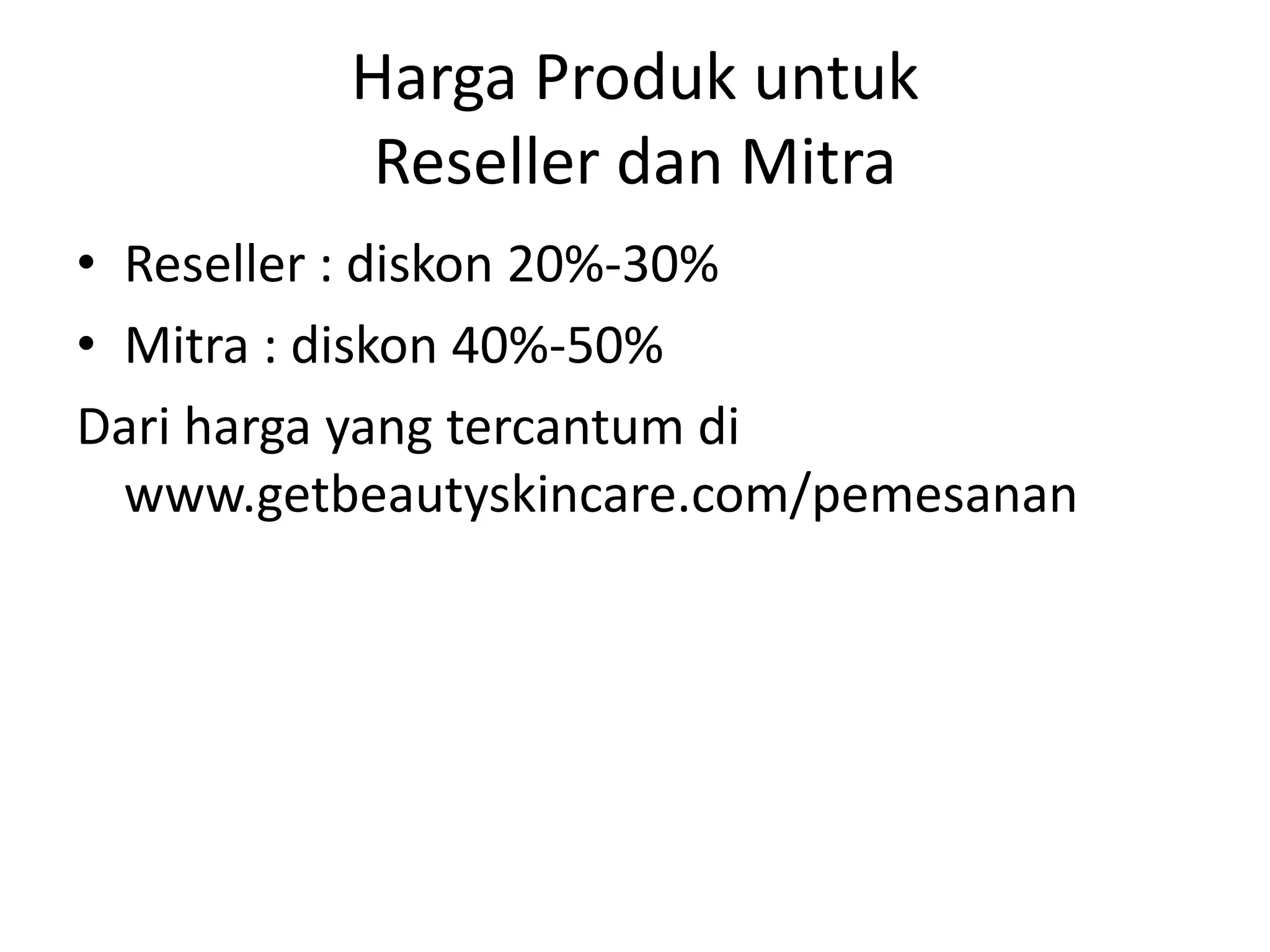 Menjadi Reseller dan Mitra Get Beauty | PPTX