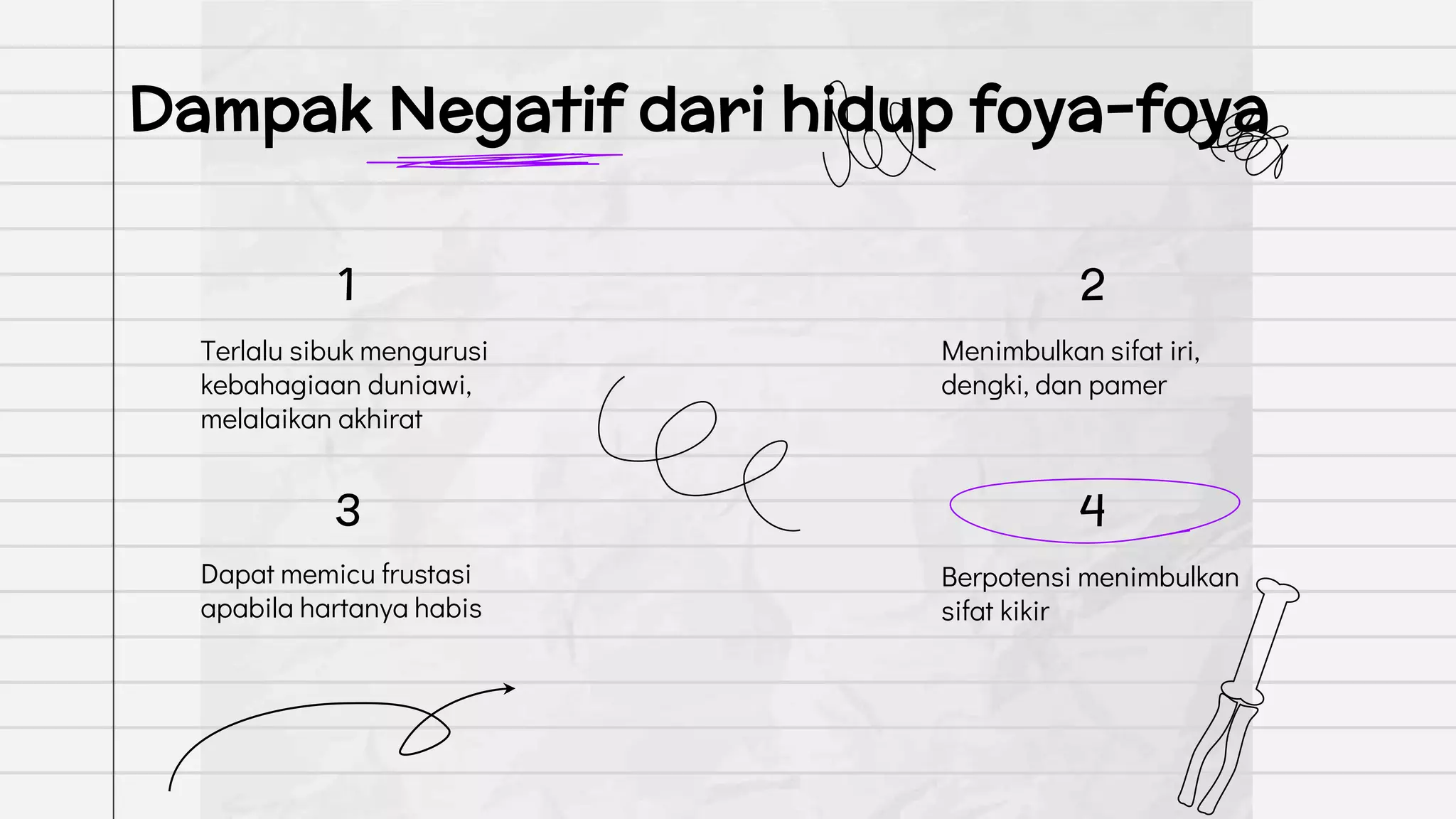 Menjalin hidup penuh manfaat dengan menghindari berfoya-foya, riya’, sum’ah, takabbur, dan hasad ...
