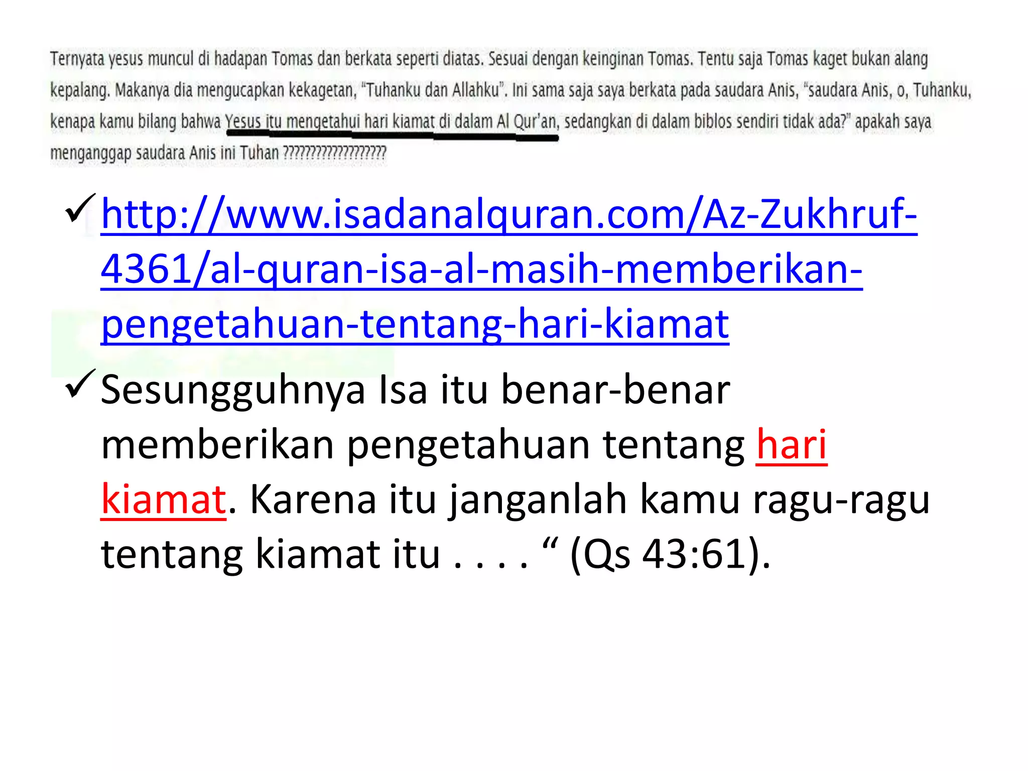 Menjawab perihal ahmad deedat mengakuiyesus | PPT