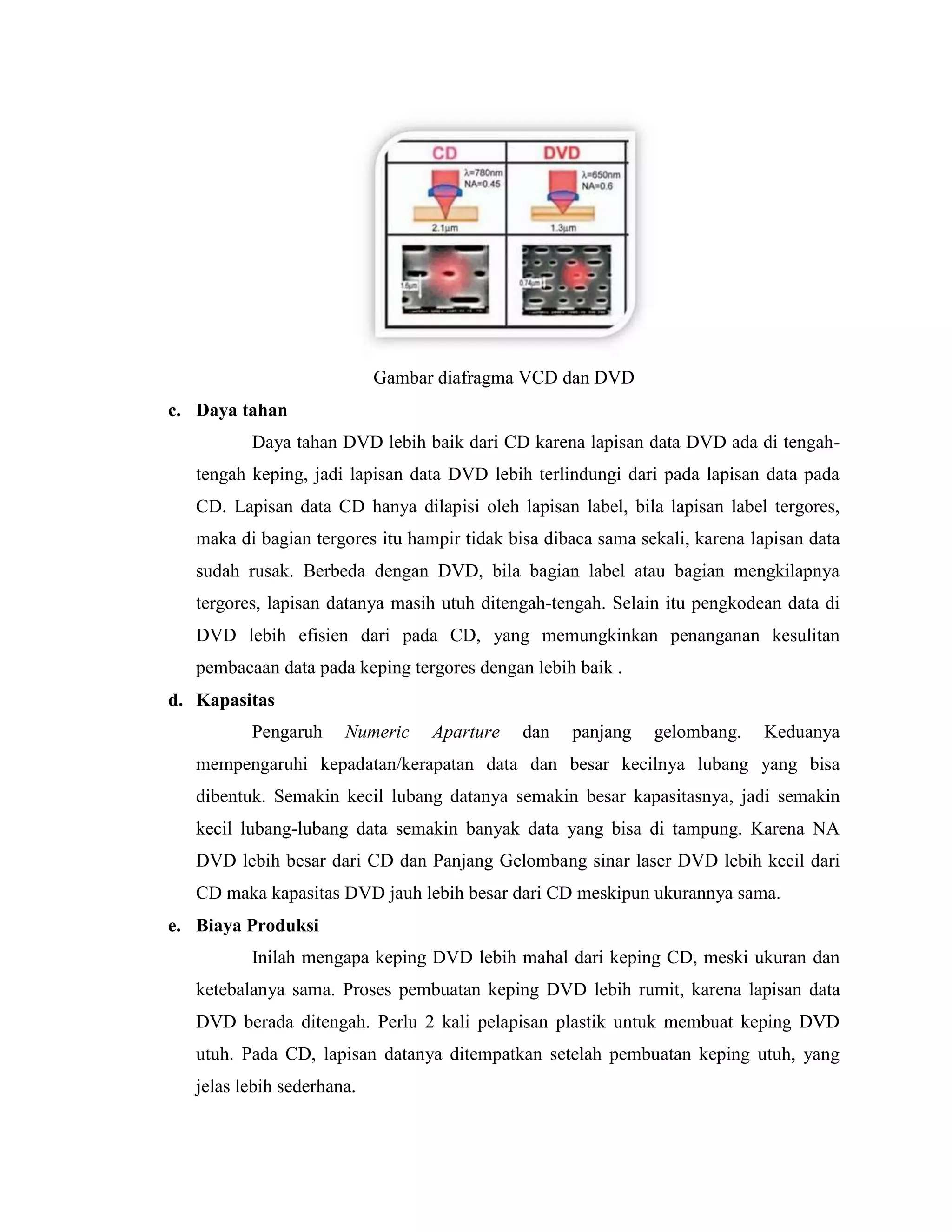 Menjelaskan perbedaan media rekam vcd dan dvd | DOCX