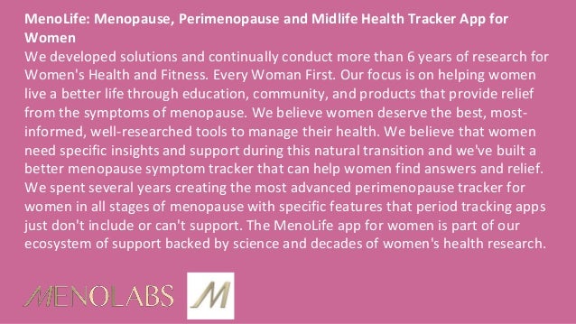 MenoLife App by MenoLabs Developed by GlobeSync Technologies | PPTX