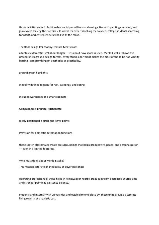 Menlo Estella Hinjewadi Pune Redefining Compact Luxury for the Urban ...