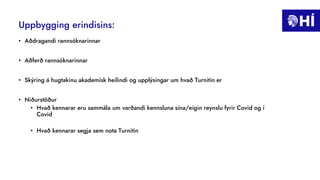 Hvernig tryggjum við akademísk heilindi í fjarnámi? | PPTX