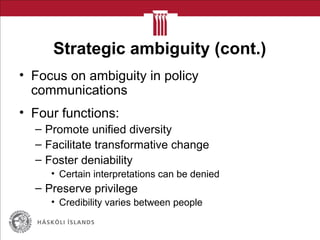 Strategic ambiguity in Finnish policy on ICT in education | PPT
