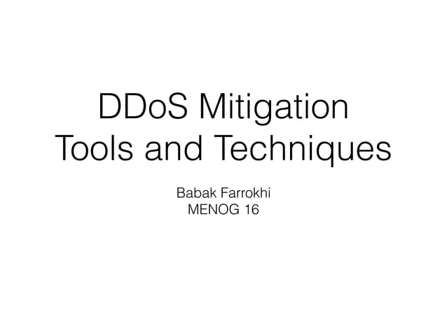 DDoS Mitigation Tools and Techniques | PPT