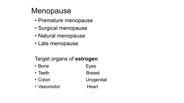 menopause.pptx menopausal ages classification | PPTX | Infertility | Reproductive Health