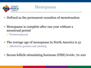 Menopause: Symptoms, Concerns, and Management Strategies | PPTX