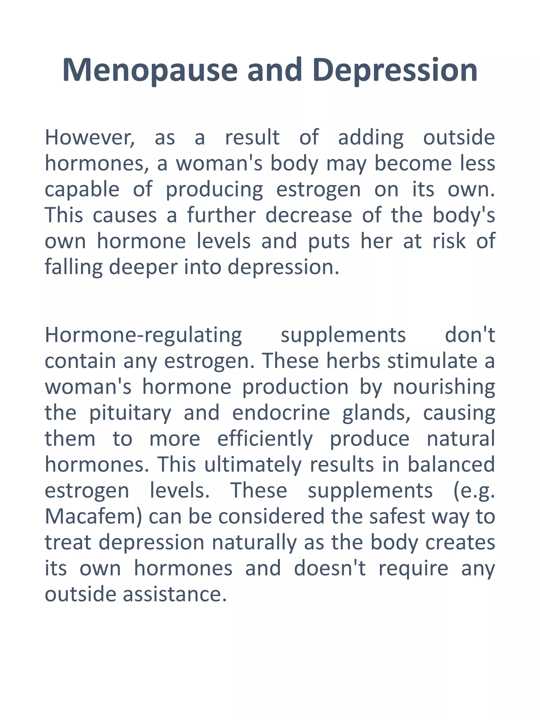 Menopause and depression | PPTX