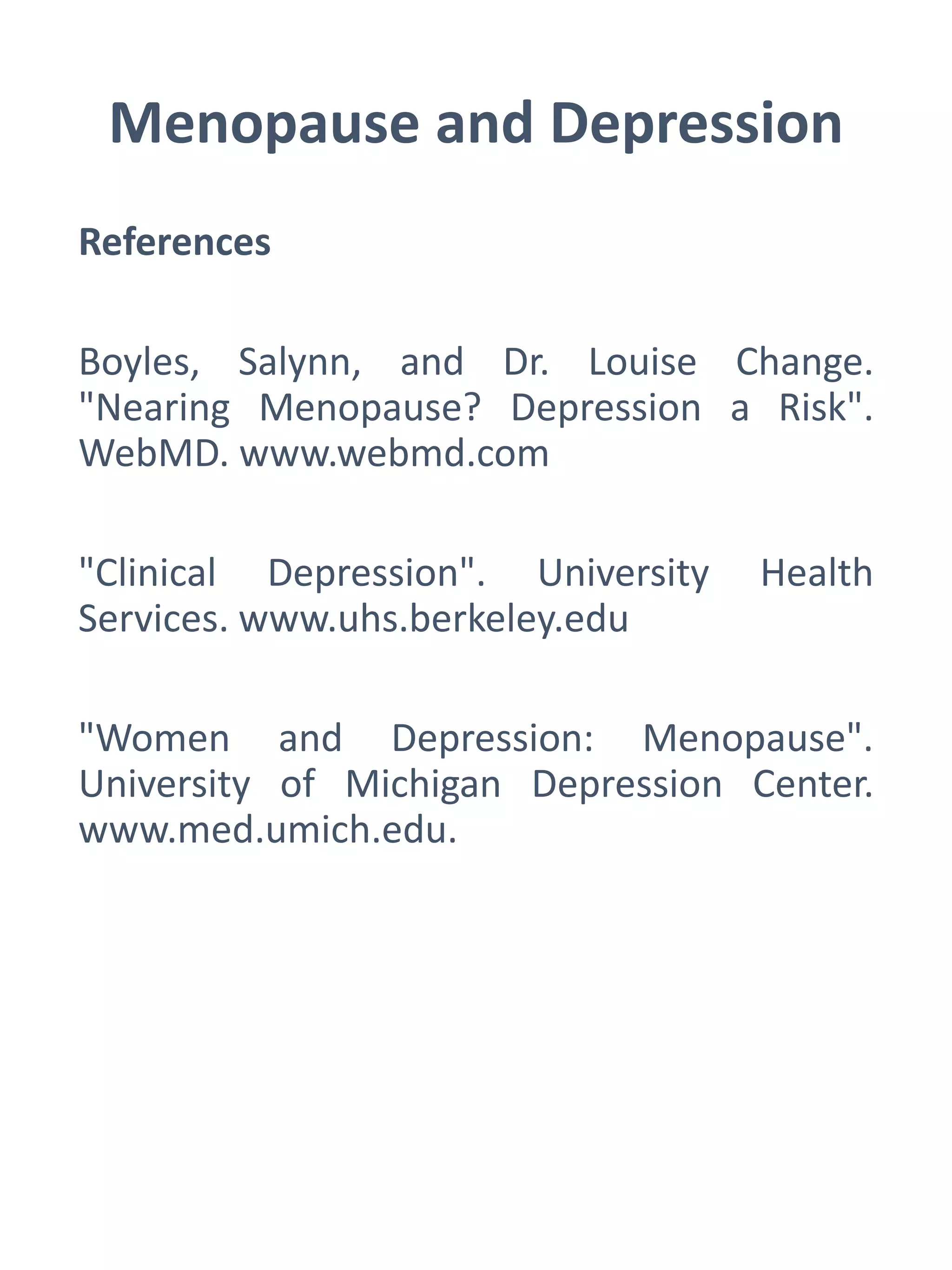 Menopause and depression | PPTX