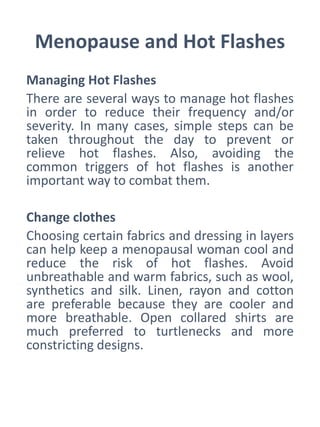Menopause and hot flashes | PPTX