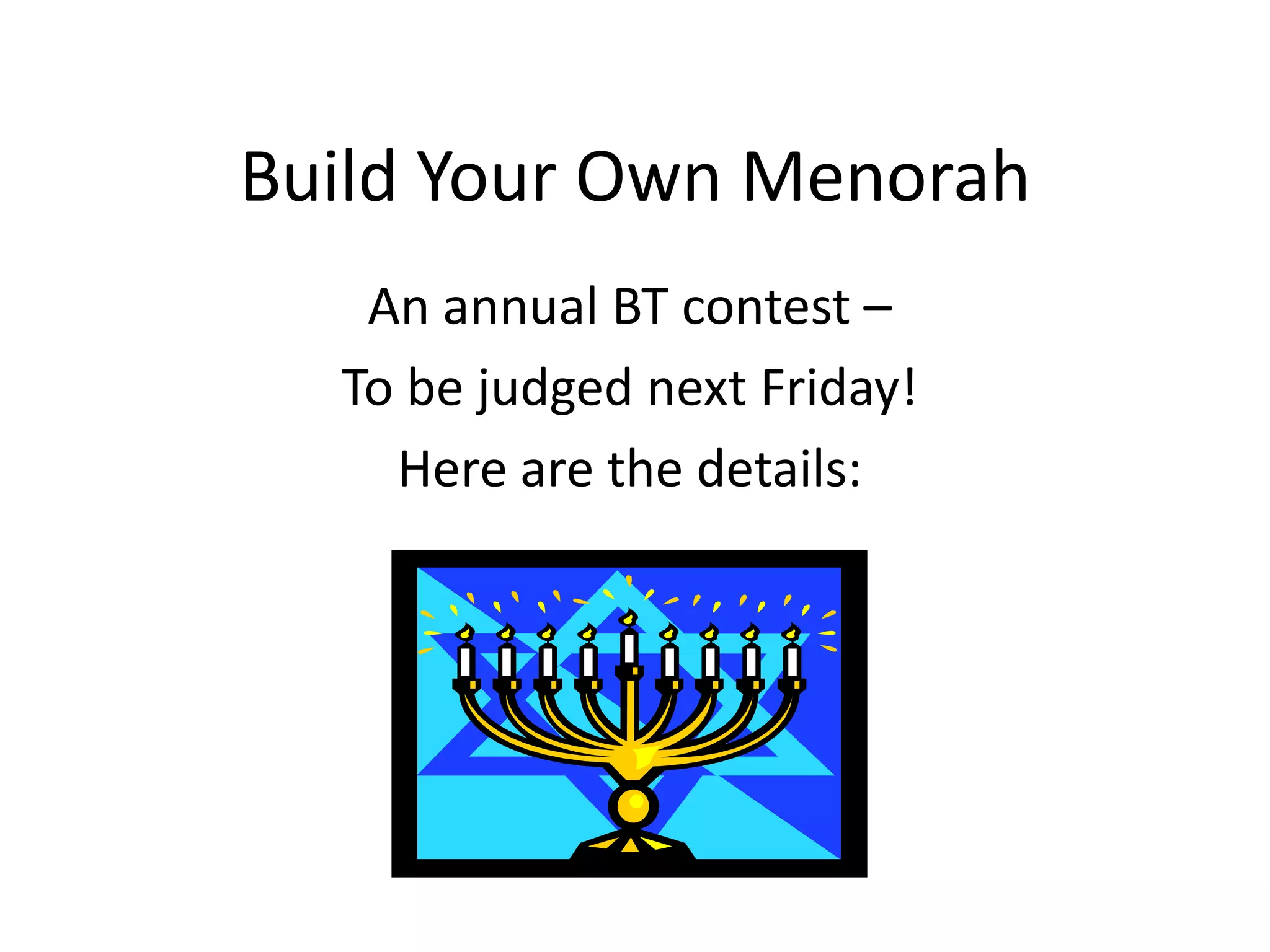 Build Your Own Menorah Contest Rules | PPTX