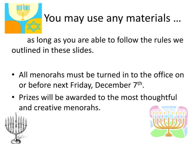 Build Your Own Menorah Contest Rules | PPTX