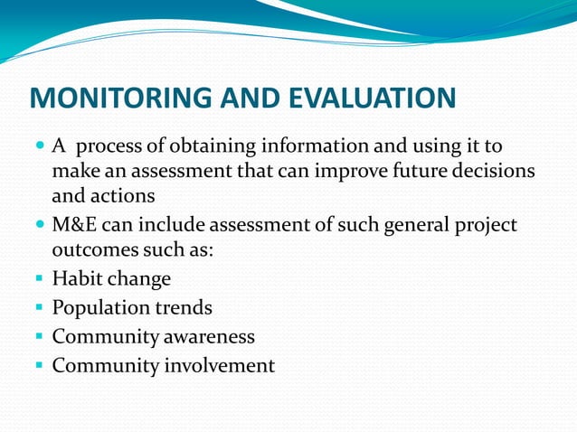 HOW TO CARRY OUT MONITORING AND EVALUATION OF PROJECT AT THE WORKPLACE ...