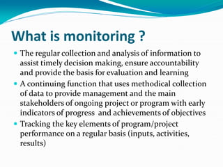 HOW TO CARRY OUT MONITORING AND EVALUATION OF PROJECT AT THE WORKPLACE ...