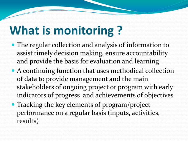 HOW TO CARRY OUT MONITORING AND EVALUATION OF PROJECT AT THE WORKPLACE ...