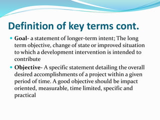 Operational definition of of Monitoring and Evaluation Terms | PPTX